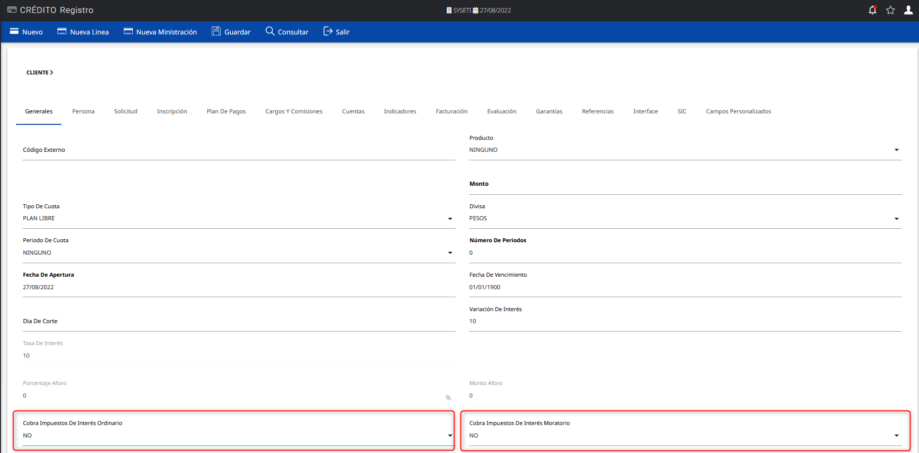 Configuración de distintas Tasas de IVA